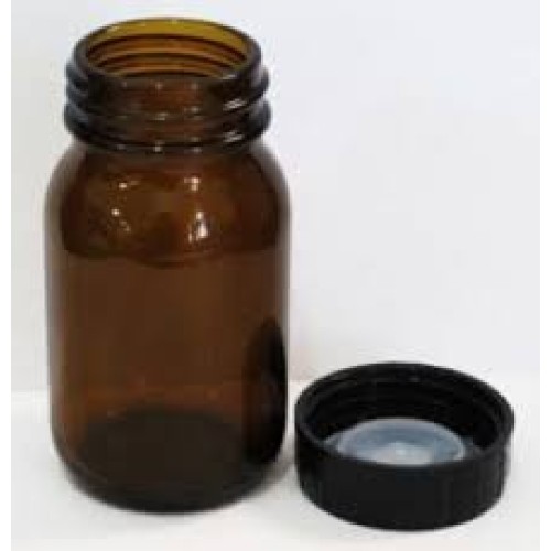 Frasco De Vidrio Neutro Ambar Boca Ancha Con Tapa De Polipropileno ...