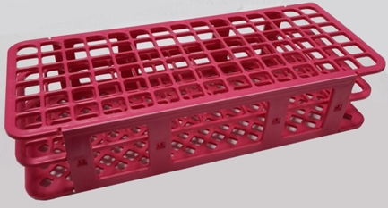 gradilla de pp rosa armable para 90 tubos de 13mm | CIS-LAB